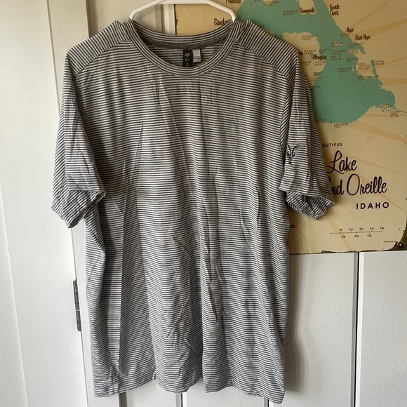 ibex | Shirts | Ibex T Shirt Gray Stripes | Poshmark